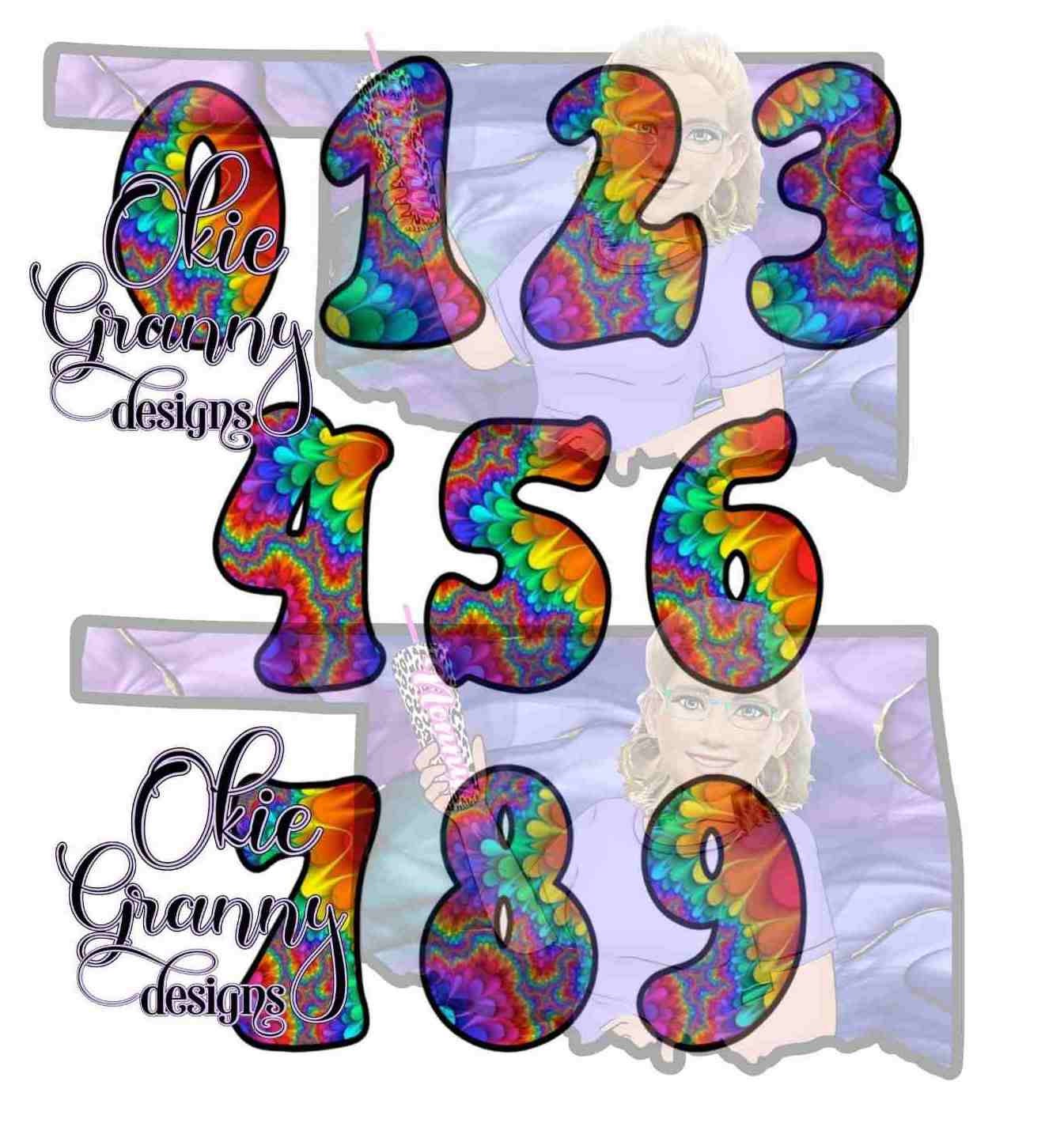 Groovy Tie Dye Rainbow Alphabet PNG - JPG Bundle - Complete Set Plus ...
