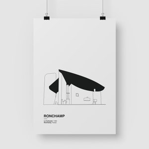 Ronchamp | Le Corbusier | French Architecture Graphic Poster | Modern ...