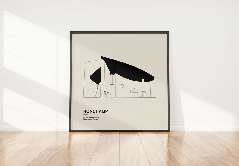 Ronchamp | Le Corbusier | French Architecture Graphic Poster | Modern ...