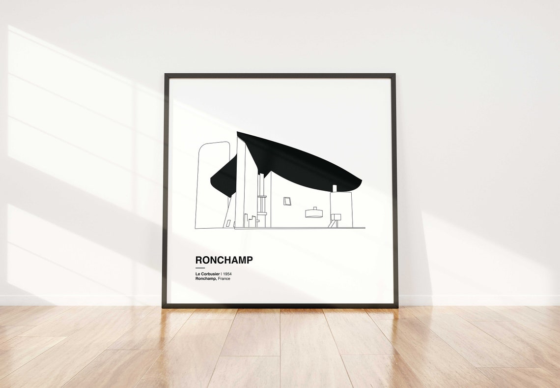 Ronchamp | Le Corbusier | French Architecture Graphic Poster | Modern ...