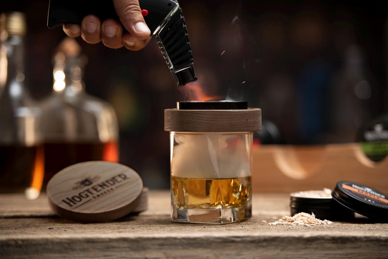 Personalized Whiskey Smoker Kit: Walnut, Torch and Butane - Etsy