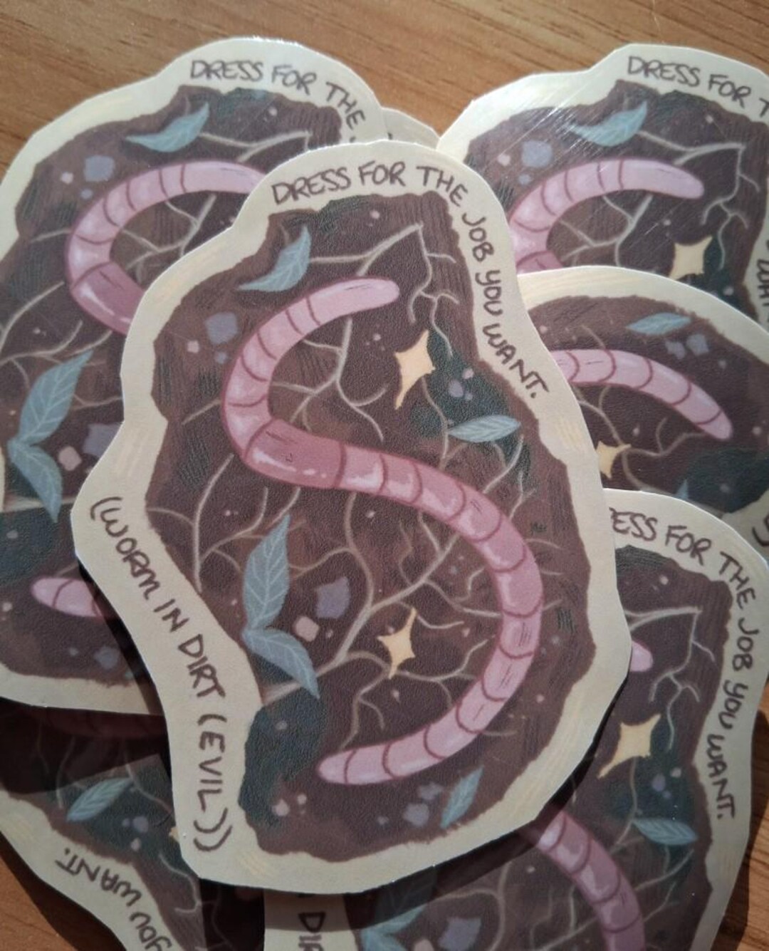 Worm in Dirt (evil) | Sticker - Etsy