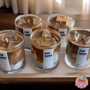 Iced Coffee Candle 10 Oz - Iced Latte Cold Brew Coffee Shop, Premium ...