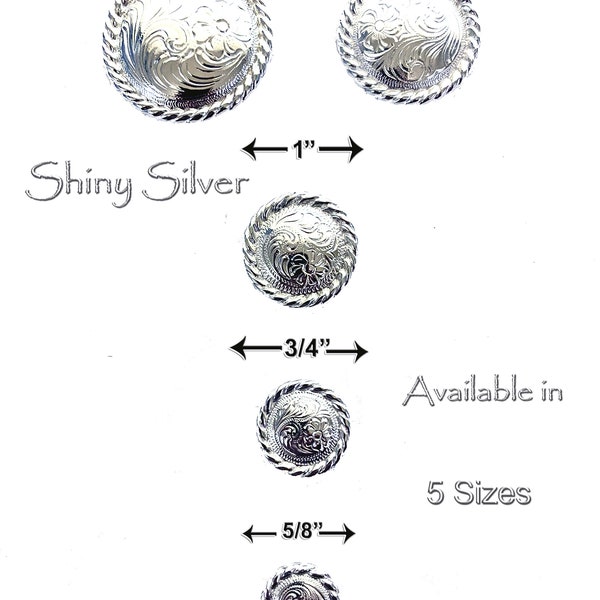 Silver Conchos - Etsy