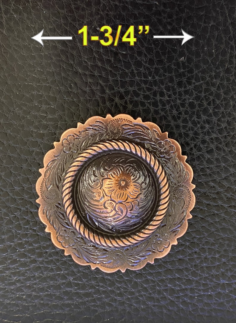Antique Copper Floral Conchos: Western Leather Craft Supplies, 6-piece ...