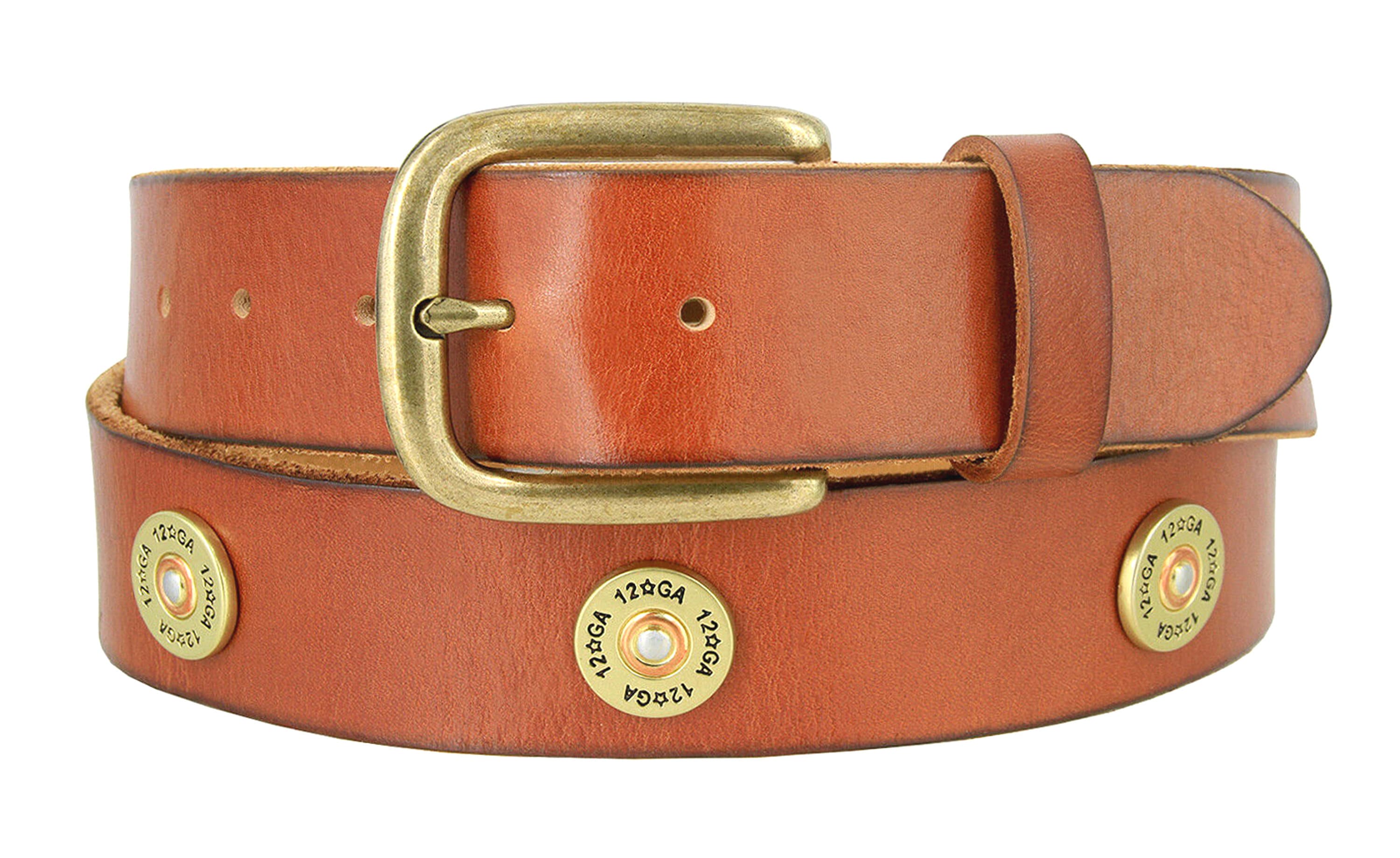 Shotgun Shell Full Grain Leather Casual Vintage Belt With - Etsy