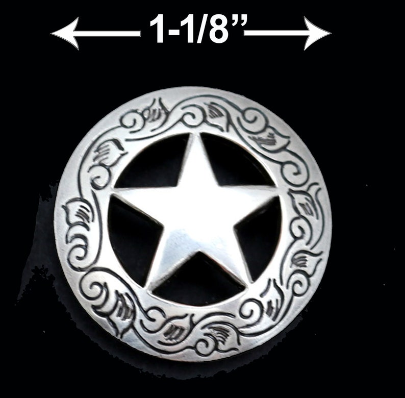 Conchos Lot of 6 Pcs Engraved Ranger Star Western Leather - Etsy
