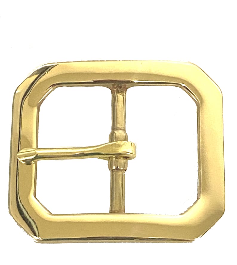 Solid Brass Clipped Corner Center Bar Belt Buckle - Fits 1-1/2" Straps ...