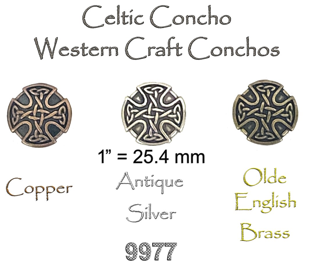Celtic Concho Lot of 6 PCS 3 Finishes: antique Silver or Old English ...