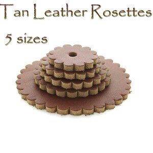 Saddle Leather Rosette Conchos With Hole (5) Sizes Available Tan Color New - Etsy