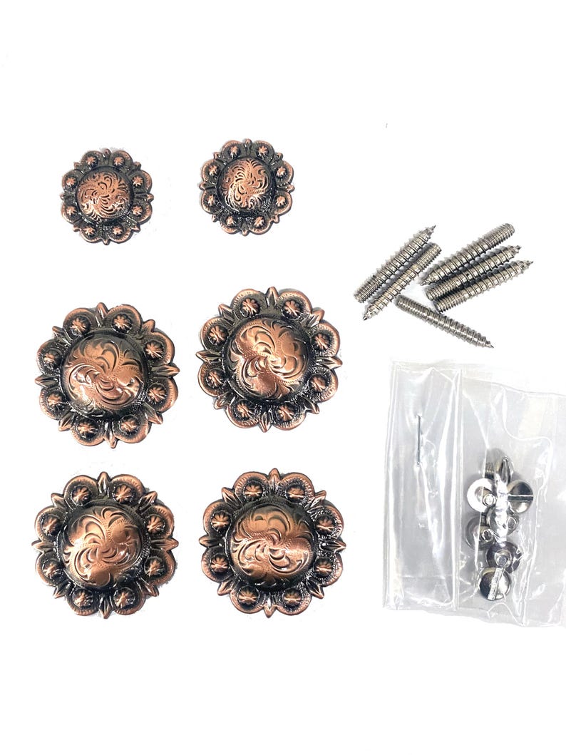 Engraved Western Saddle Set-6-piece With Antique Copper Pico Berry ...