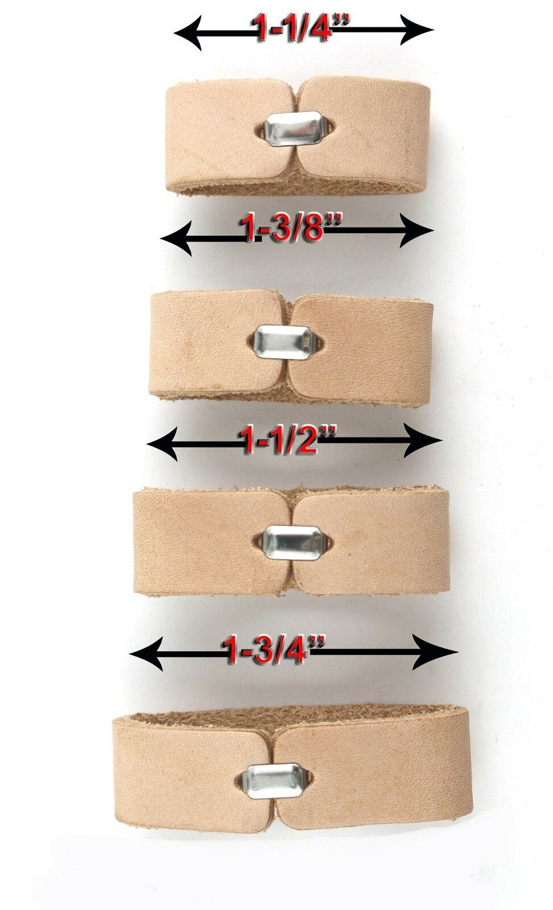 Natural Cowhide Veg Tanned Leather Loops for Belt Straps in 4 Widths ...