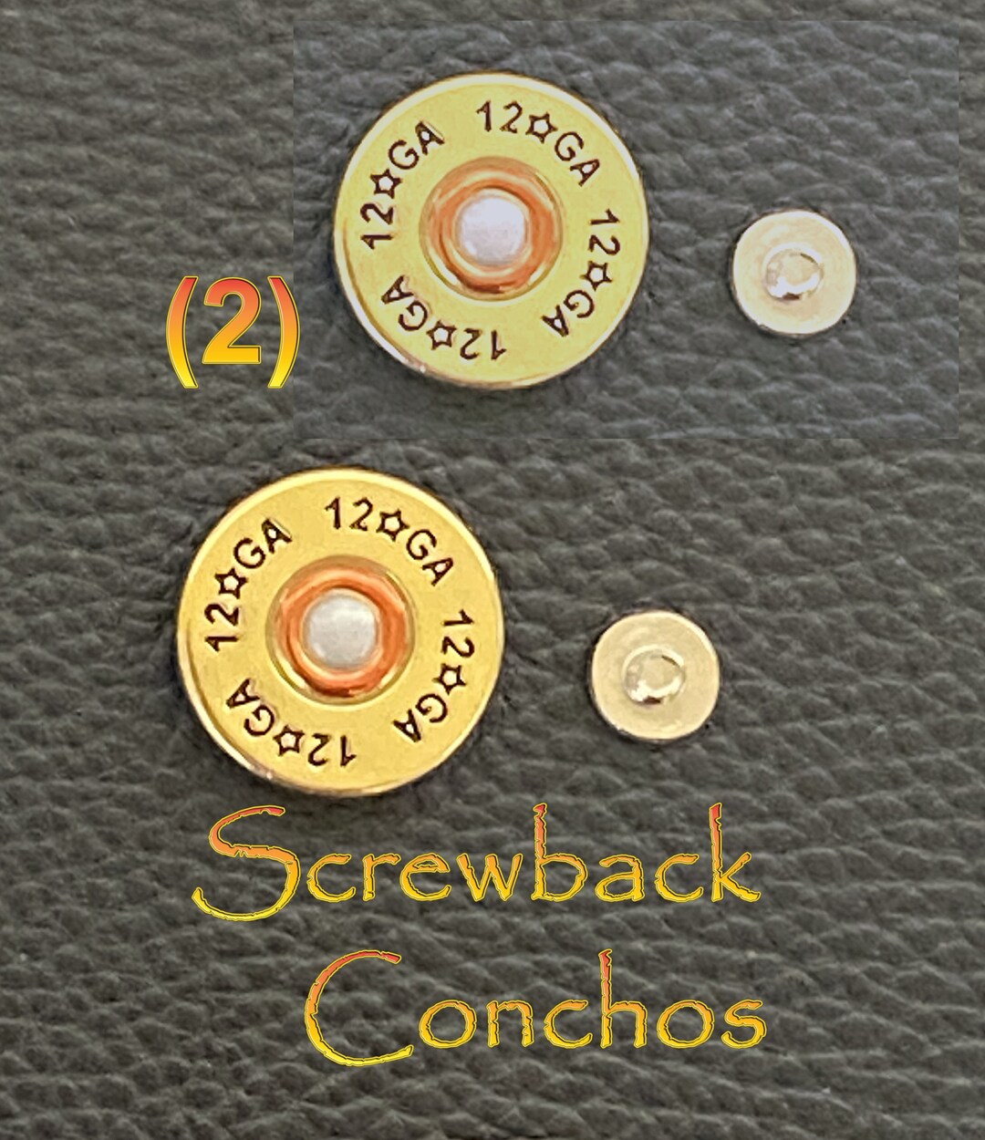 Conchos Lot of (2) Screwback Western Leather Craft Shotgun Shells New ...