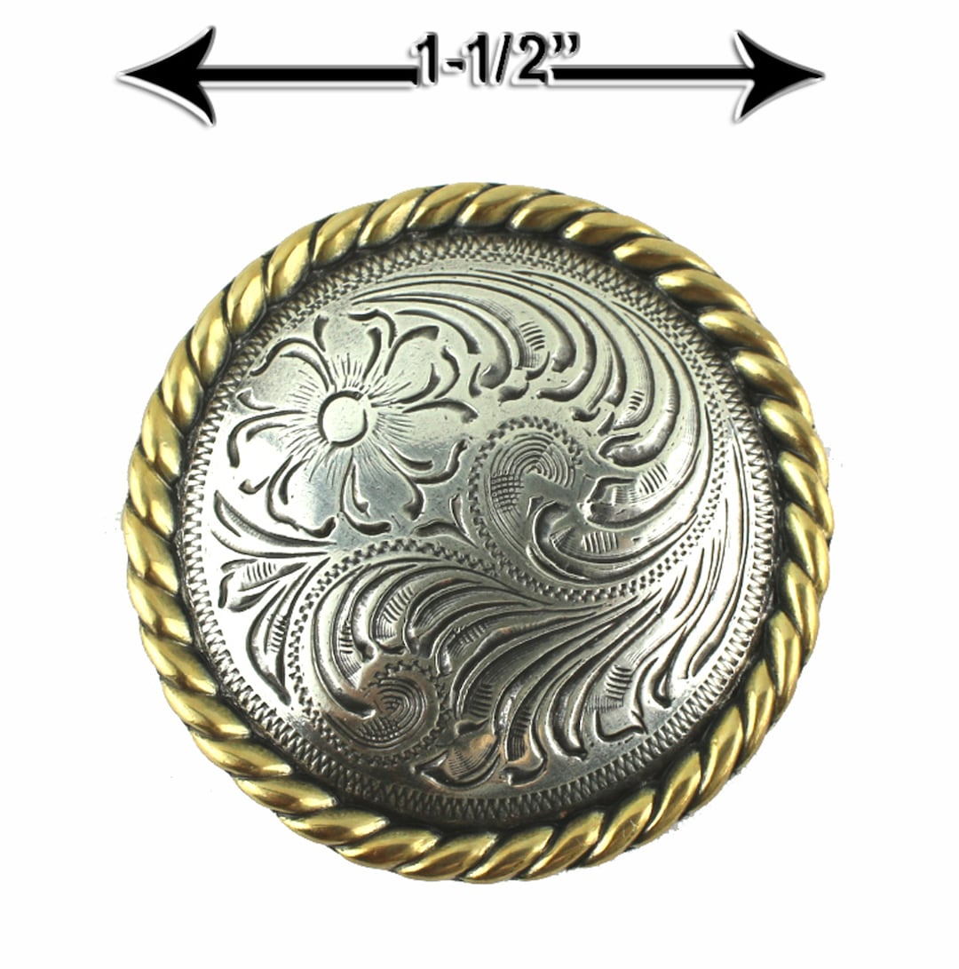 Antique Silver & Gold Screw-back Conchos: Western Rope Edge, 6 Sizes - Etsy