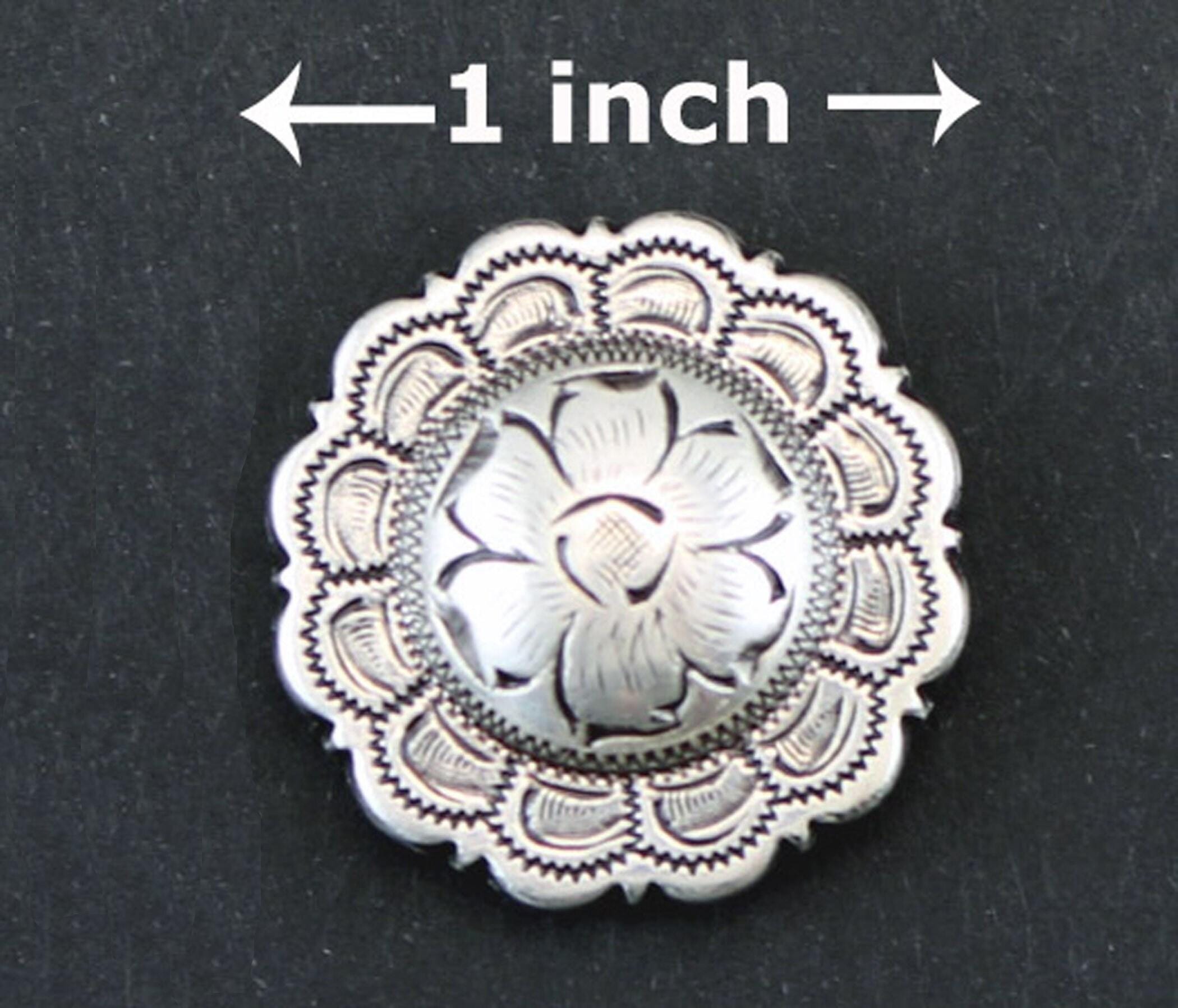 Antique Silver Floral Conchos - Screw Back - 4 Sizes - (lot of 6 Pcs ...