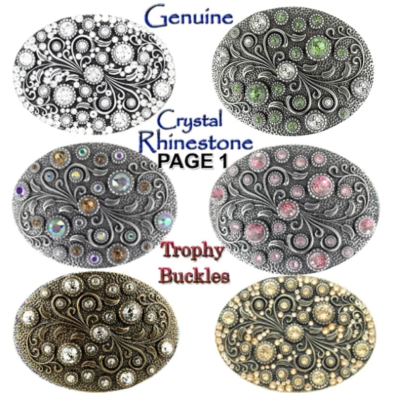 Rhinestone Crystal Belt Buckle: Antique Brass Floral Engraved Buckle ...