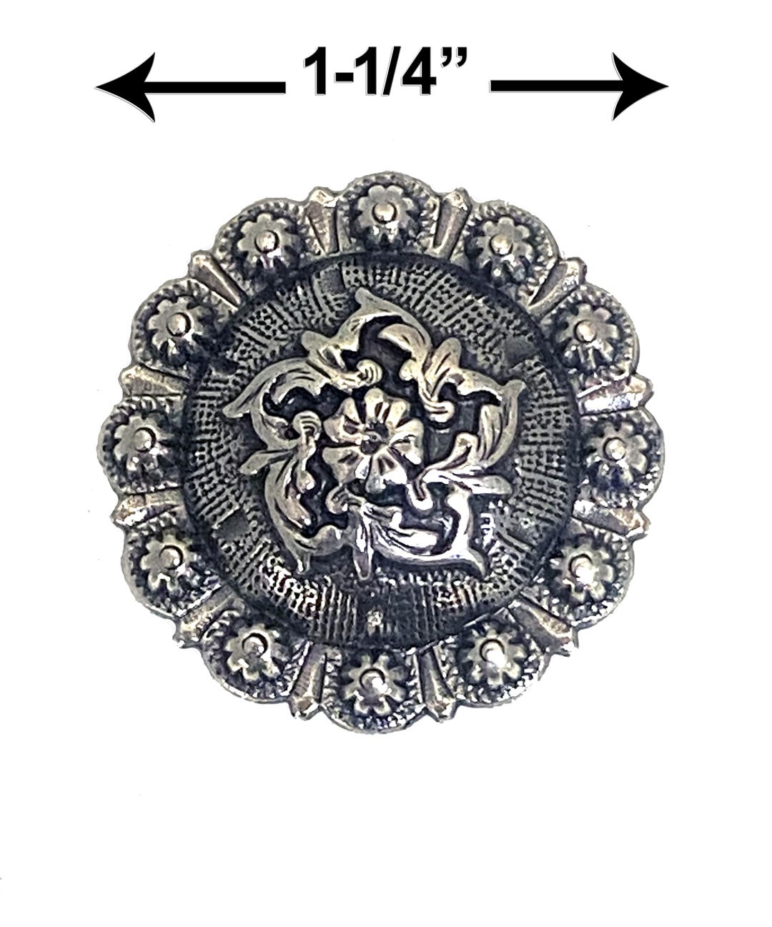 Concho Lot of 6 Antique Silver Coloma Concho Series Western Craft FIVE ...