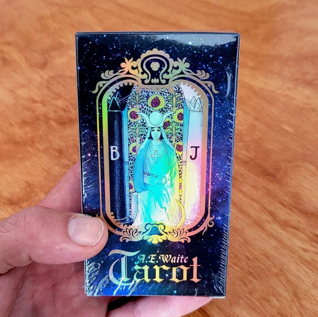 A.E Waite Holographic Tarot Deck Only, 78 Cards, Beginner Tarot Cards ...