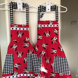 Girls Disney Minnie Mouse Aprons - Etsy