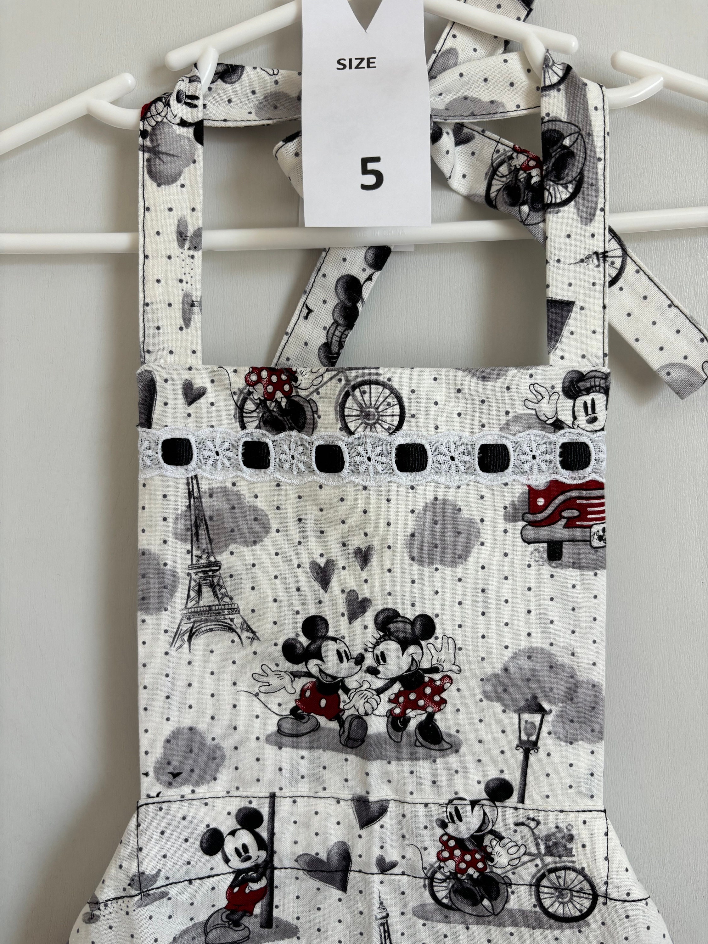 Girls Disney Minnie and Mickey Mouse Apron - Etsy