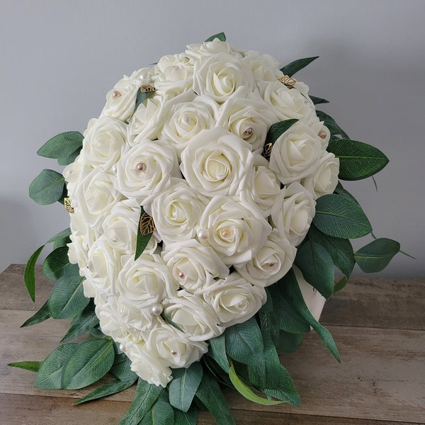 Ivory Rose Bouquet - Etsy