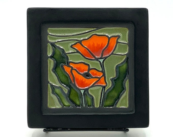 Poppies Tile 5x5 - Limited Edition Ceramic Art Tile - Etsy