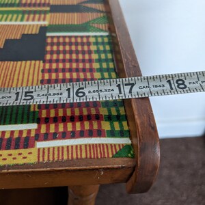 Vintage Step up End Table With African Kente Print, Accent Table ...