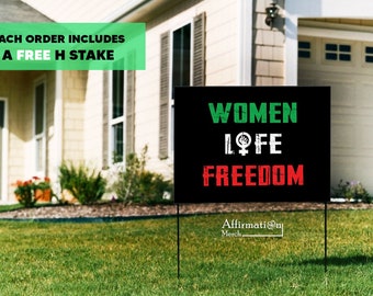 Women Life Freedom Yard Sign Double Sided weatherproof With - Etsy
