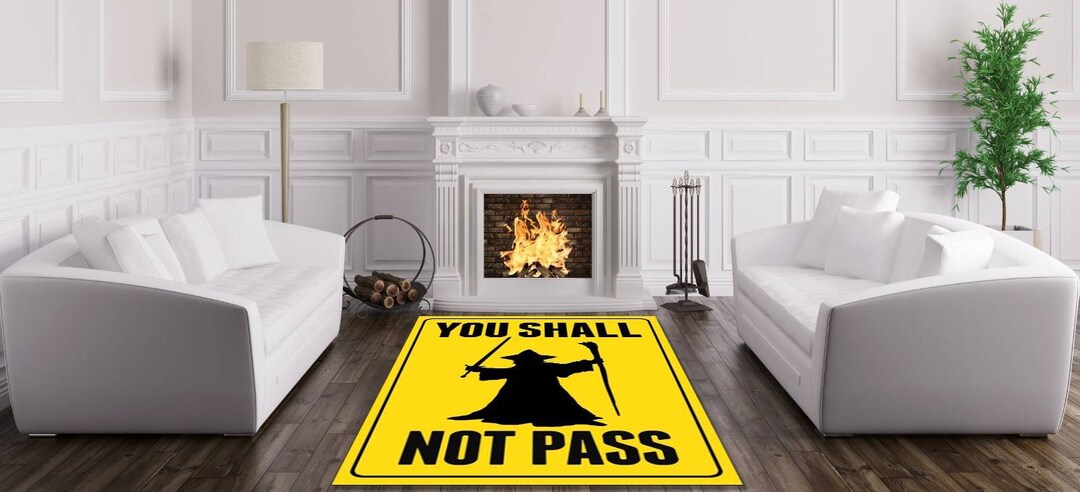 Gandalf You Shall Not Pass Rug, Living Room Rug, Gandalf, Unique ...