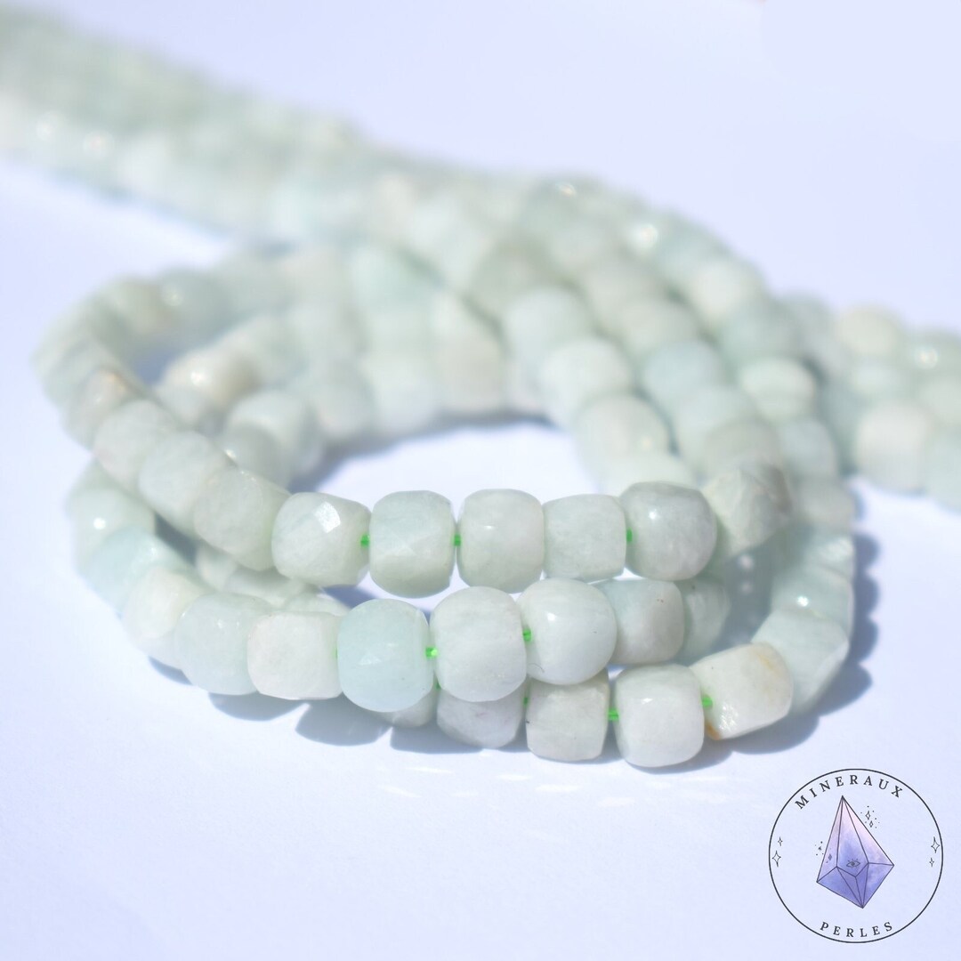 6mm Natural Untreated Burmese Jade AA Faceted Cubic Beads, Myanmar Jade ...