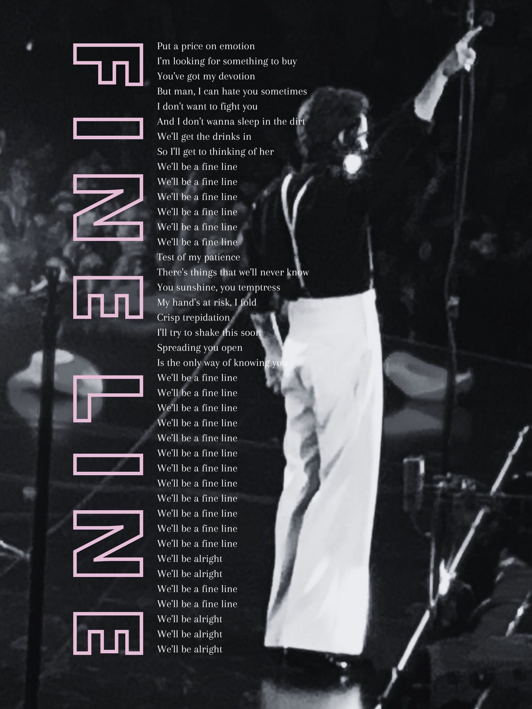 Fine Line Lyrics Poster Harry Styles Customizable, Harry Styles Merch ...