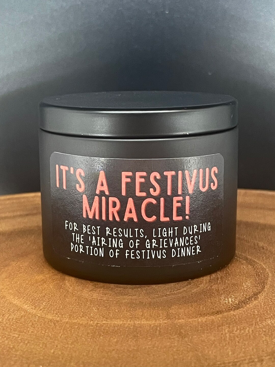 Its a Festivus Miracle Organic Soy Candle Ray of Pitch Black Seinfeld ...