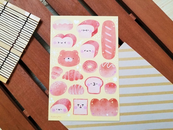 Bread Art Print Cute Art Print Kawaii Art Print - Etsy