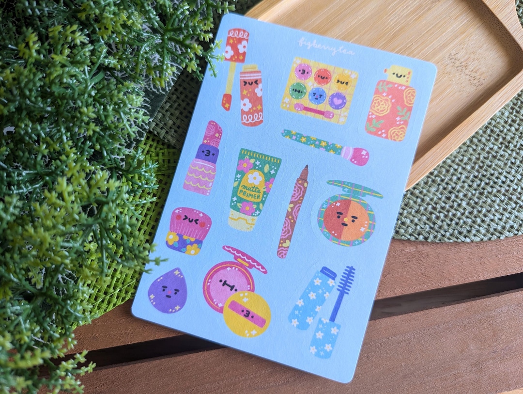 Floral Makeup Sticker Sheet Kawaii Stickers Cute Stationery Cute Self ...
