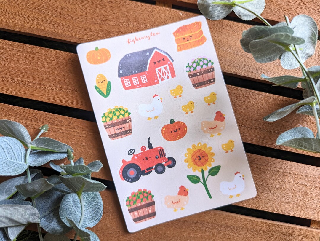 Chicken Farm Sticker Sheet Kawaii Stickers Cute Stationery Cozy Farm ...