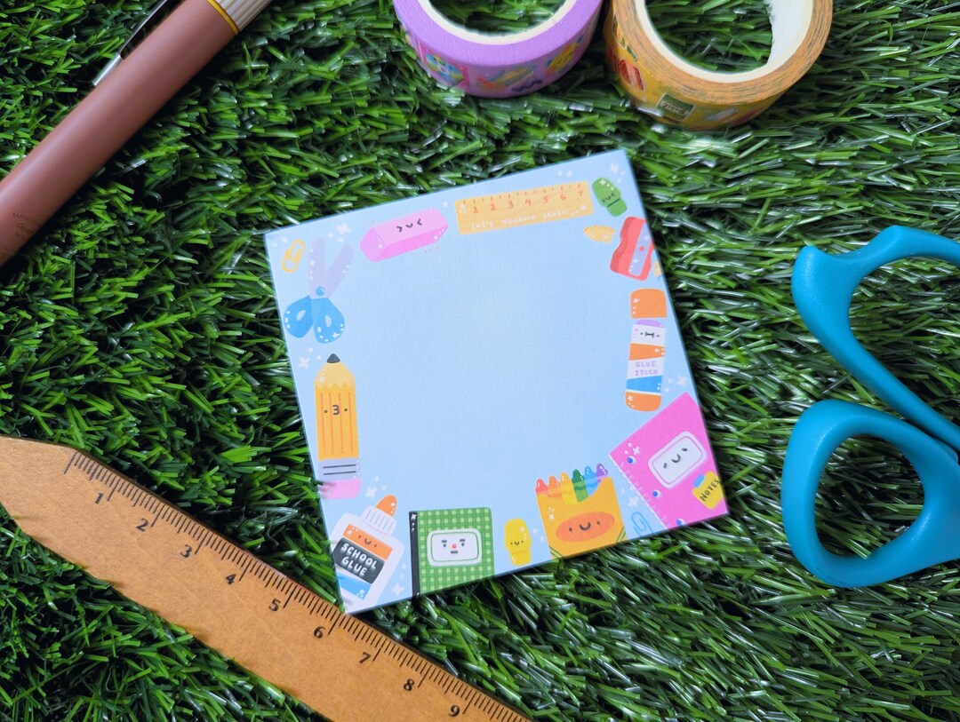 School Supplies Sticky Notes |3x3" 50 Sheets | Stationery - Notepad ...