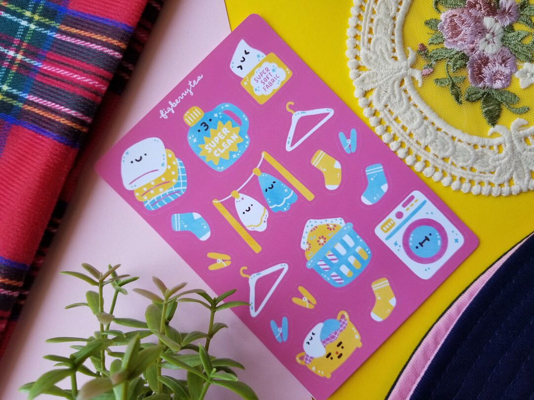 Laundry Sticker Sheet | Daily Life Stickers - Cute Bujo Stickers ...