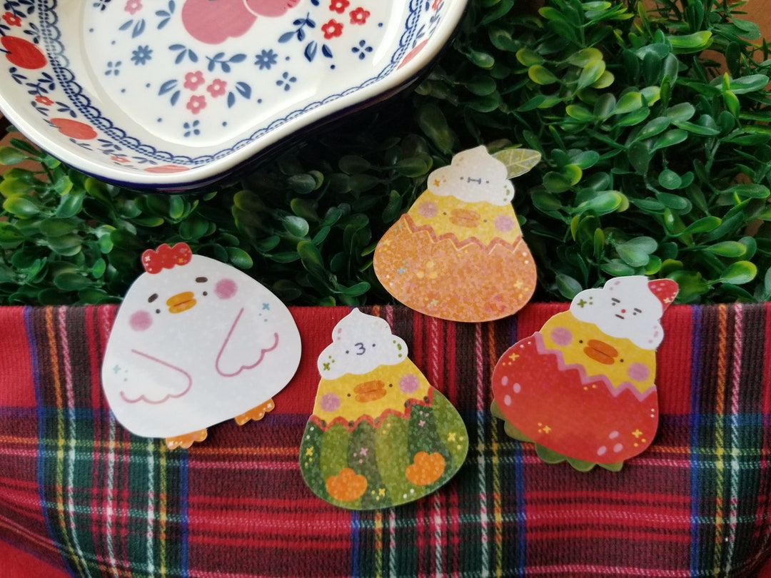 Glitter Chicken Stickers: Weatherproof Kawaii Chick Sticker Pack - Etsy