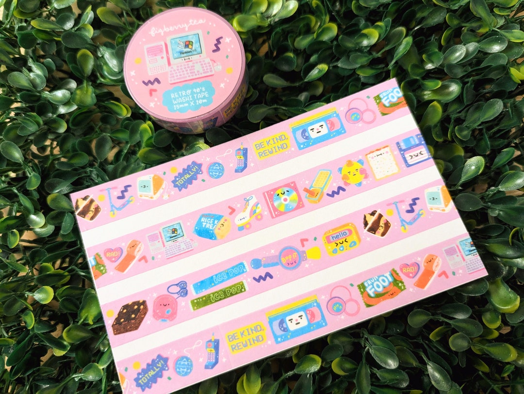90s Washi Tape | 15mm X 10m | Decorative Tape - Kawaii Cute - Bullet ...