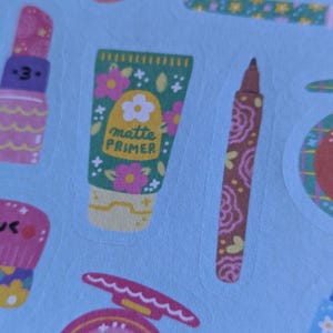 Floral Makeup Sticker Sheet | Kawaii Stickers - Cute Stationery - Cute ...