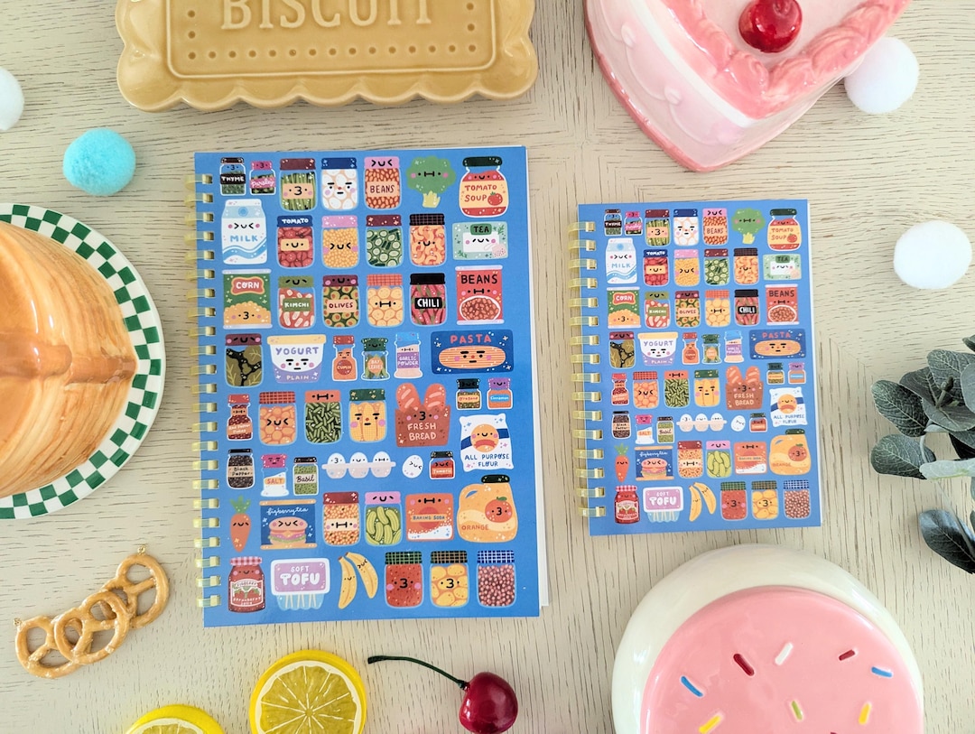 Groceries Sticker Album | Kawaii Sticker Collector Journal Book (A6/A5 ...