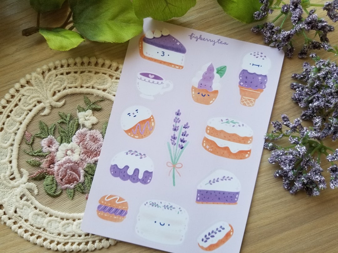 Lavender Sweets Sticker Sheet | Cottagecore Stickers - Cute Bujo Stickers - Planner Stickers ...