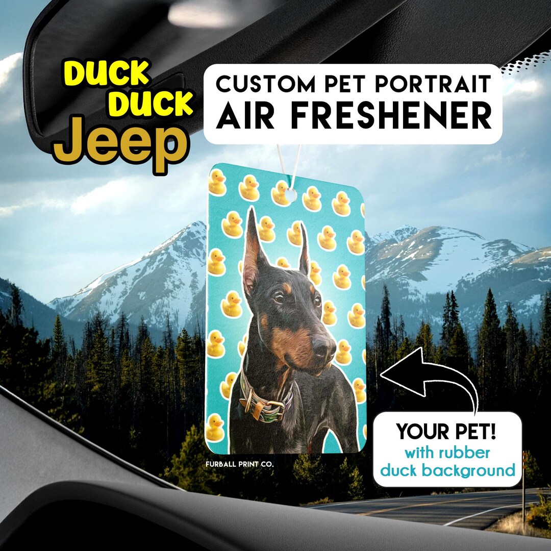 Jeep Duck CAR AIR FRESHENER With Your Pet’s Portrait | Custom Dog + Cat ...