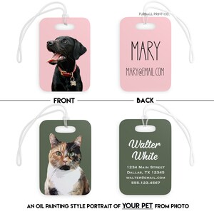 Custom LUGGAGE TAG Made From Pet Photo | Dog + Cat Luggage Label ...