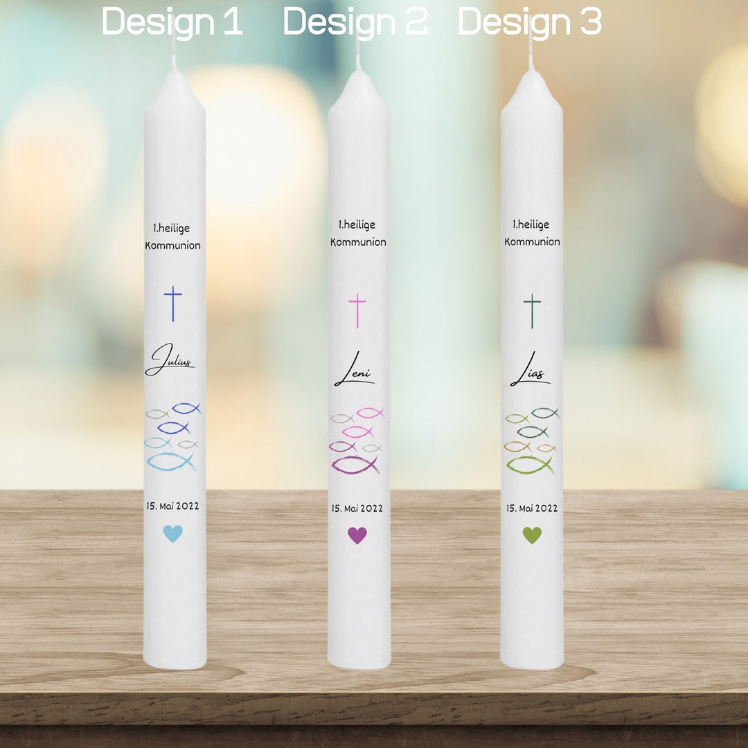 Communion Candle Fish, Girl Boy, Confirmation Candle Fish, Baptism ...