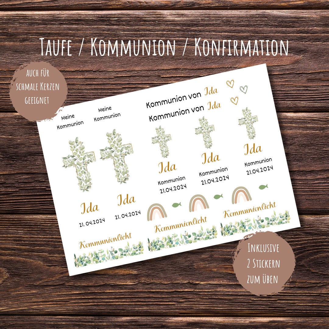 Candle Foil Communion, Baptism, Confirmation, Candle Tattoo Communion ...