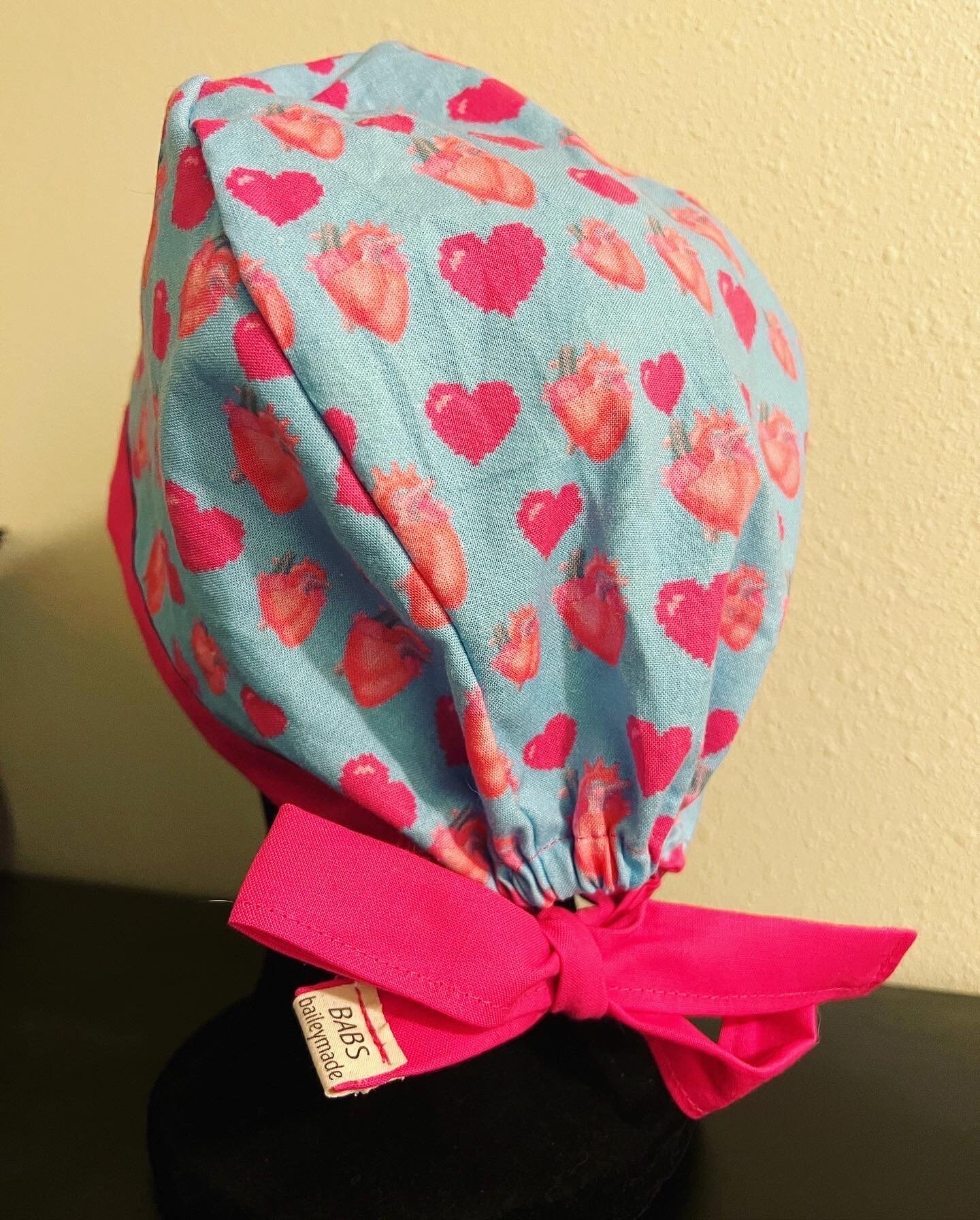 Pixelated and Anatomical Heart Surgical Scrub Cap, Anatomical Pixel ...