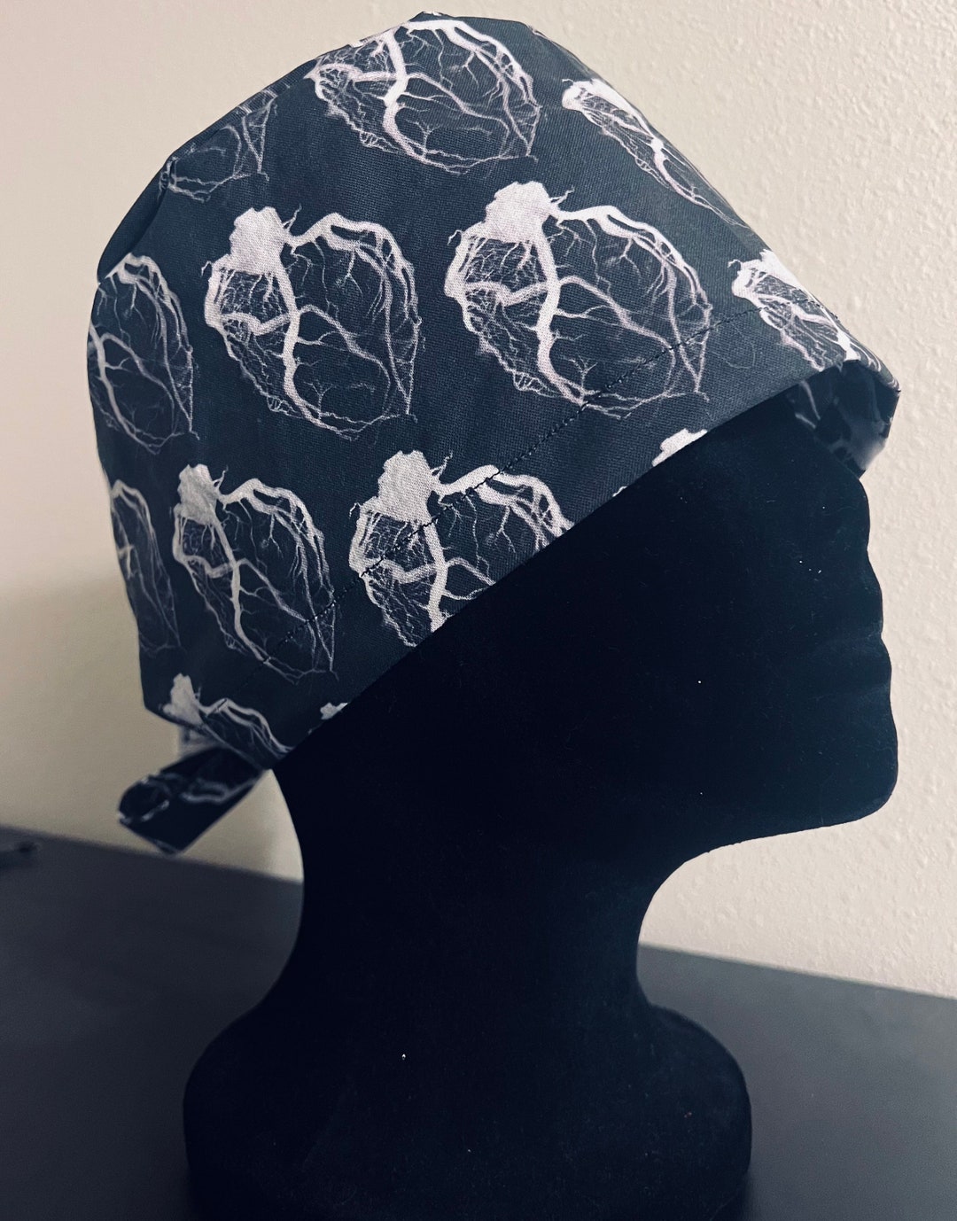 Coronary Artery Surgical Scrub Cap, Heart Artery Pixie Scrub Cap ...