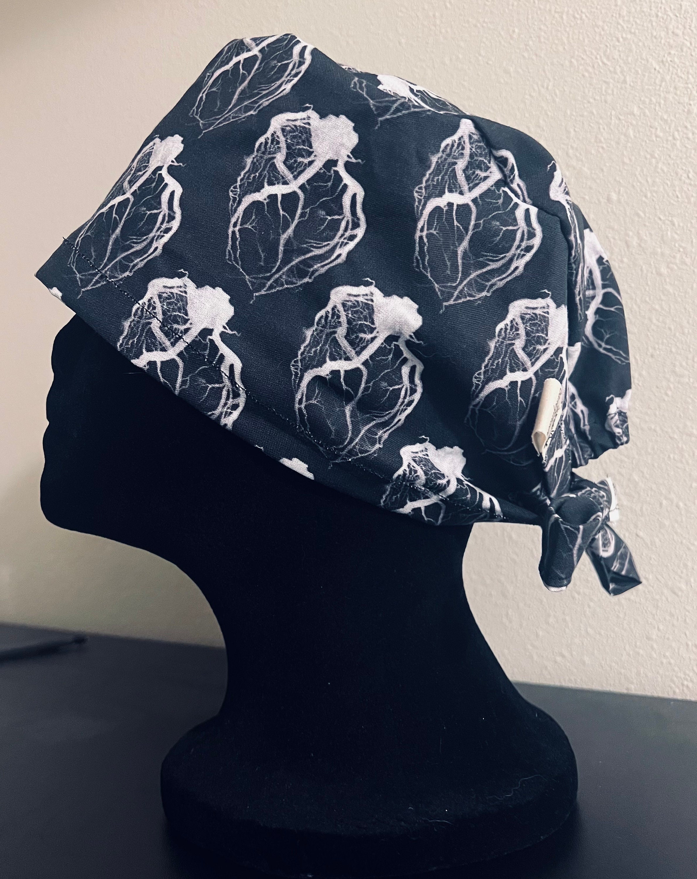 Coronary Artery Surgical Scrub Cap, Heart Artery Pixie Scrub Cap ...