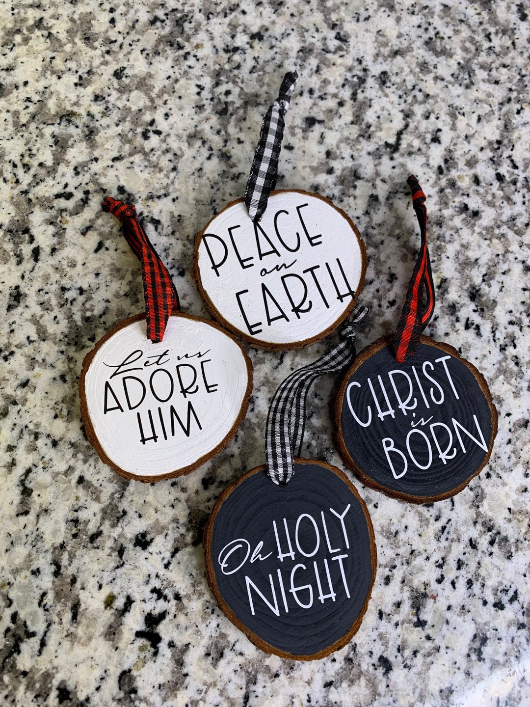 Religious Christmas Ornaments- Set of 4 - Etsy